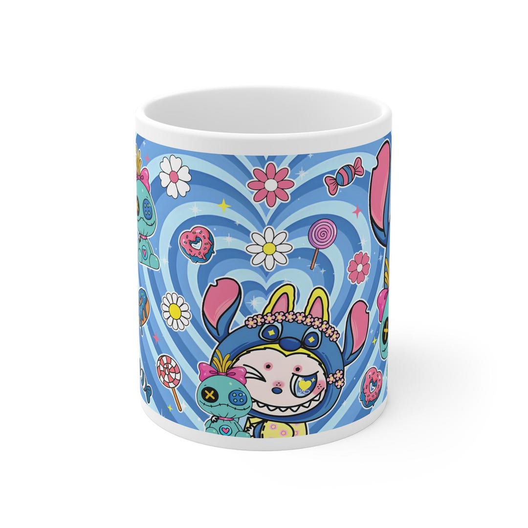 Labubu Colorful Cartoon Mug, Cute Mug for Kids, Kawaii Drinkware, Fun ...