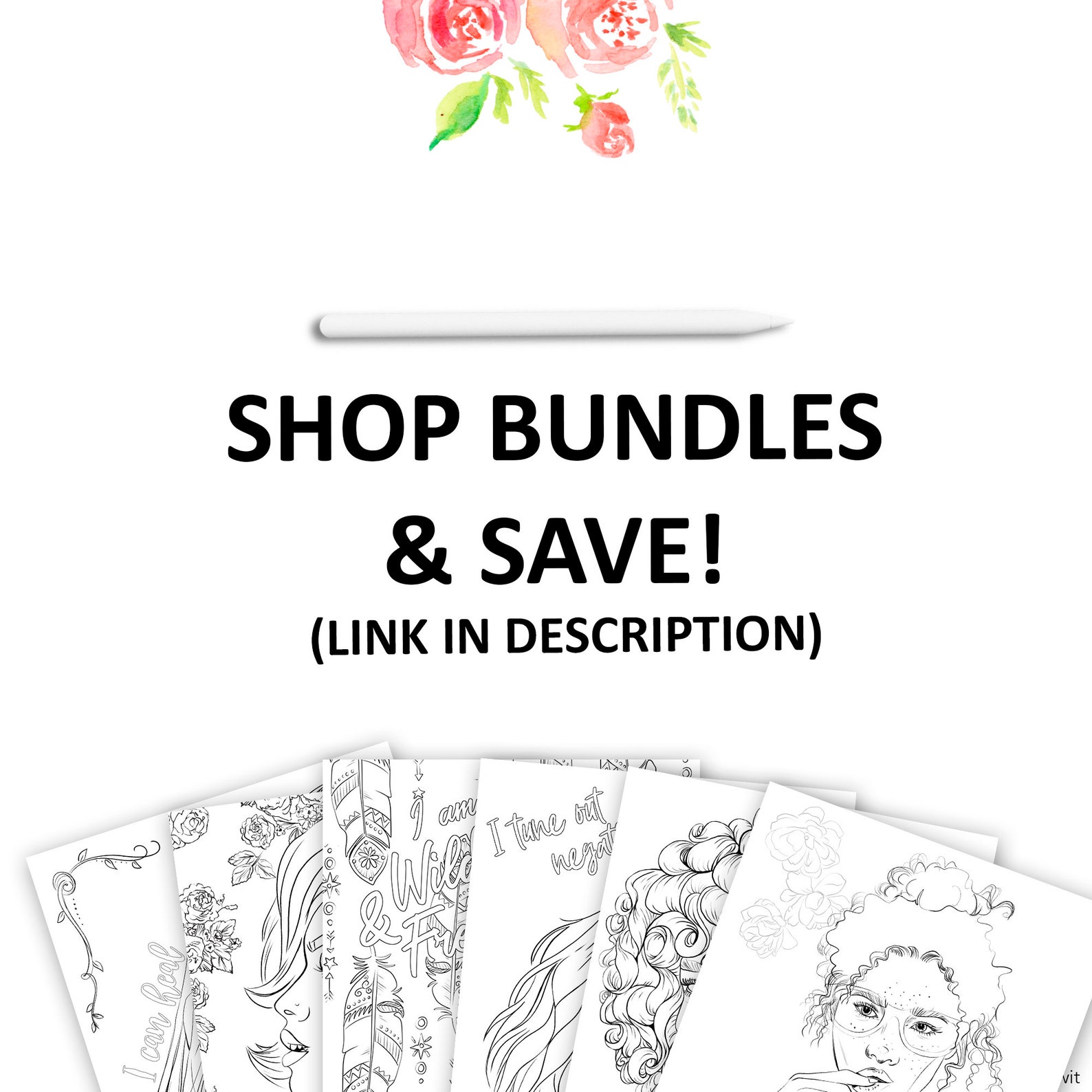 Woman Illustration Printable Coloring Page Portrait Wild & Free ...