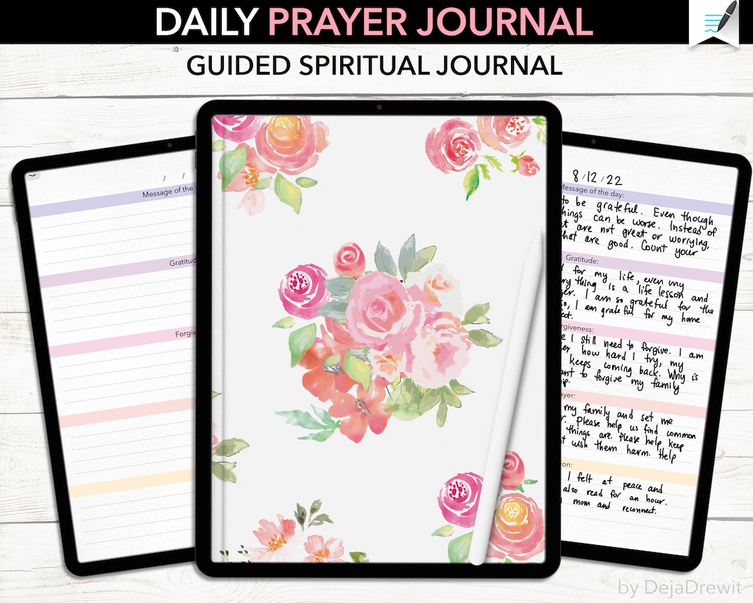 Daily Prayer Journal Printable Digital Gratitude Notebook Daily ...