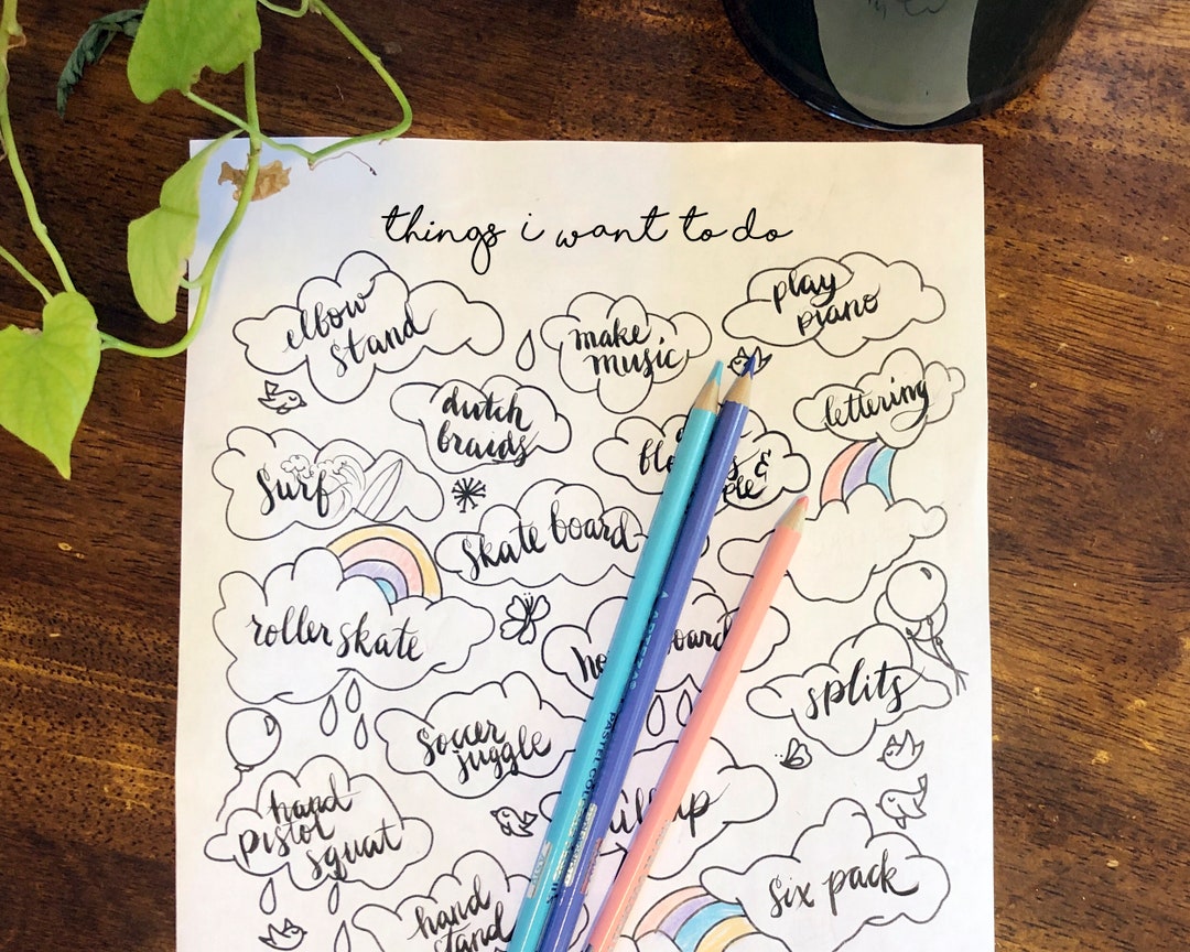 Visual Life Goals Coloring Page for Creative People | PDF Instant ...