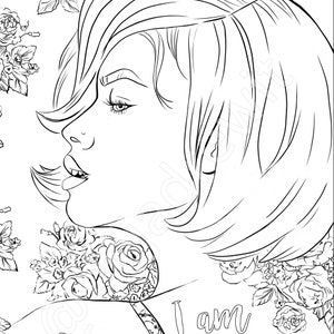 Coloring Page for Adults Forgiveness Black Woman Portrait Affirmation ...