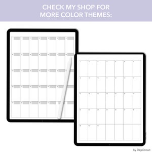 Prefilled Calendar for Undated Planners Colorful Dated Digital Calendar ...