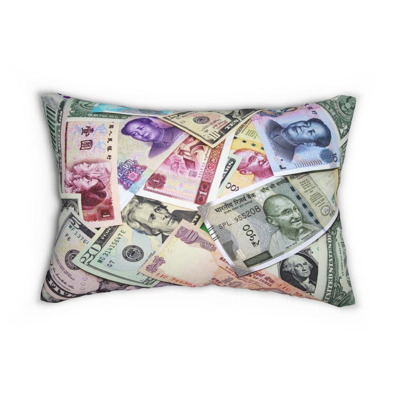 Father's Day Gift Idea, Cozy Currency Lumbar Pillow - Unique Money ...