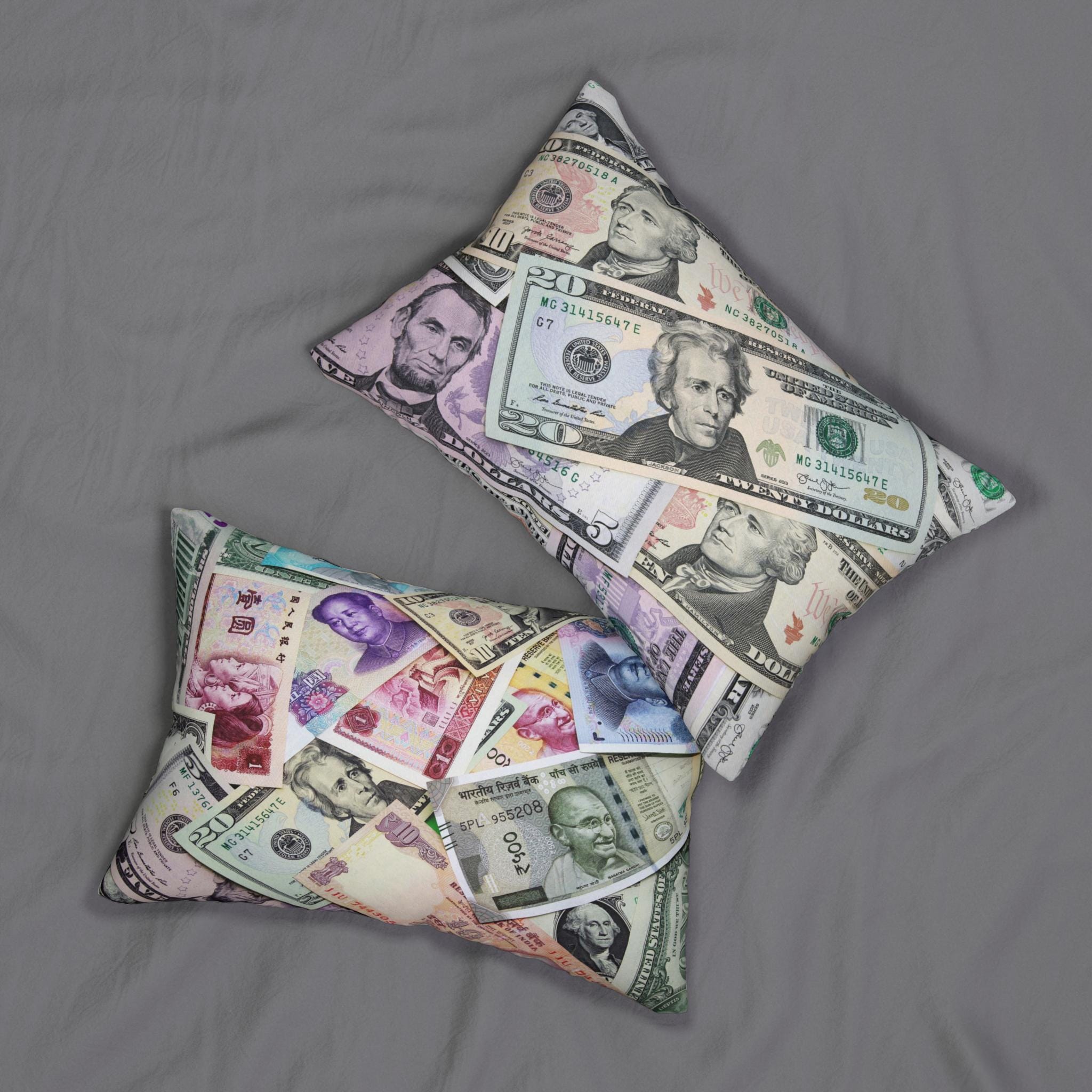 Father's Day Gift Idea, Cozy Currency Lumbar Pillow - Unique Money ...