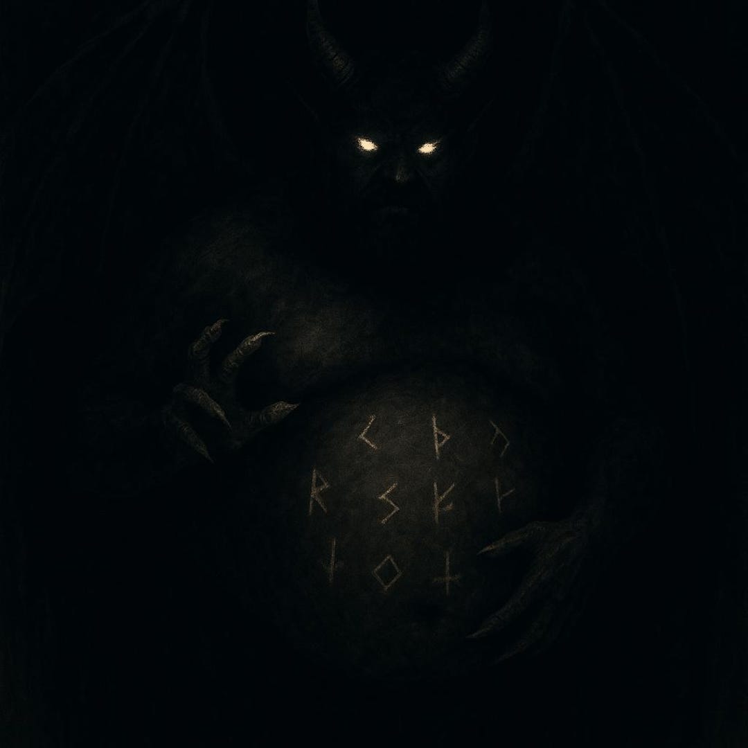 Demonic Portrait Print, Halloween Wall Art - Etsy