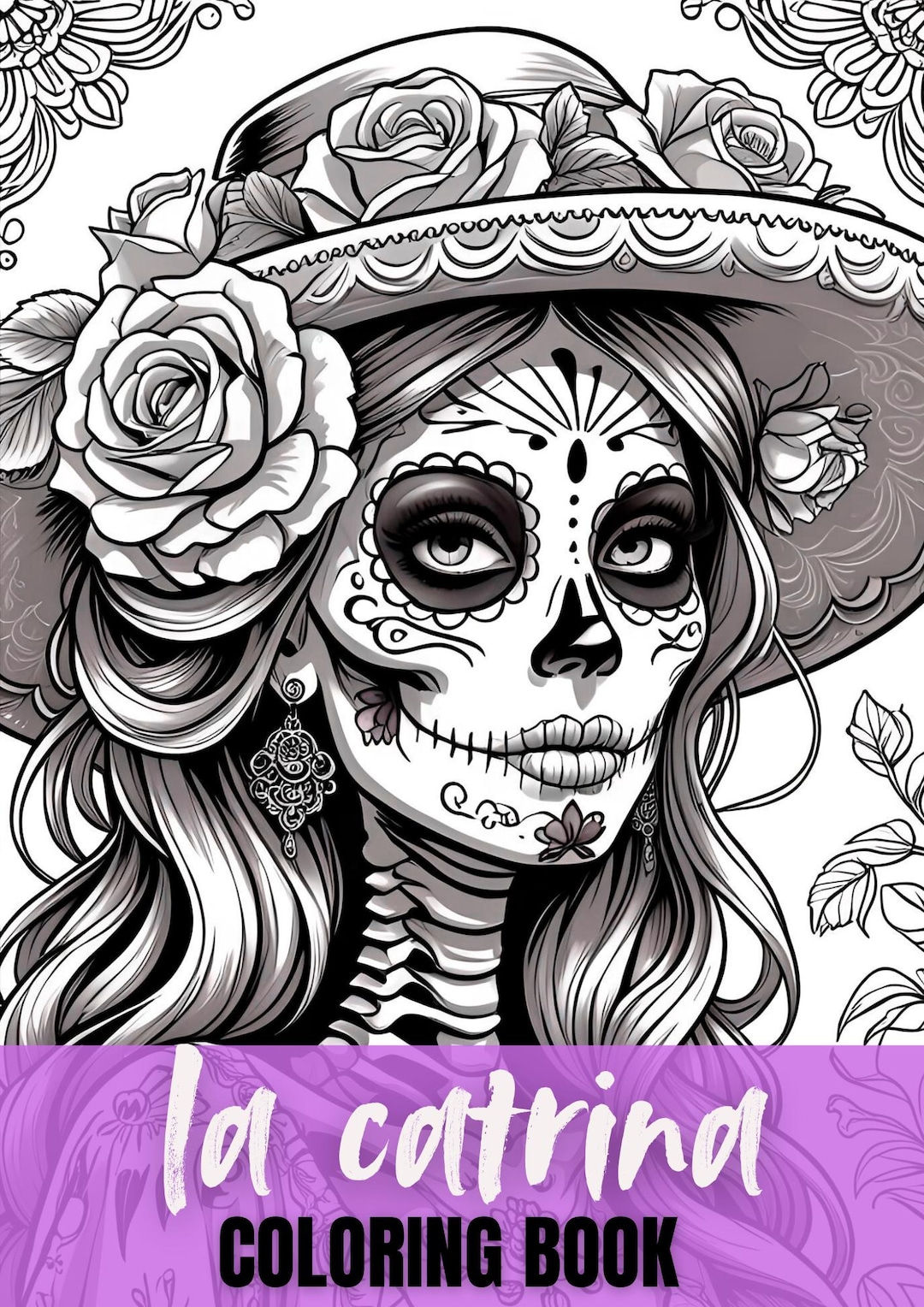La Catrina Coloring Book, Día De Los Muertos Coloring Book, 24 Coloring ...