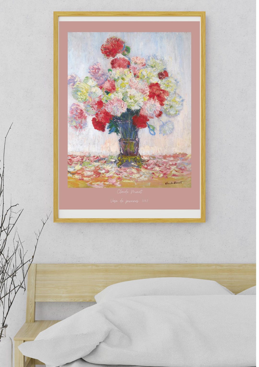 Claude Monet Peony Vase Print – Vintage Floral Wall Art – Impressionist ...