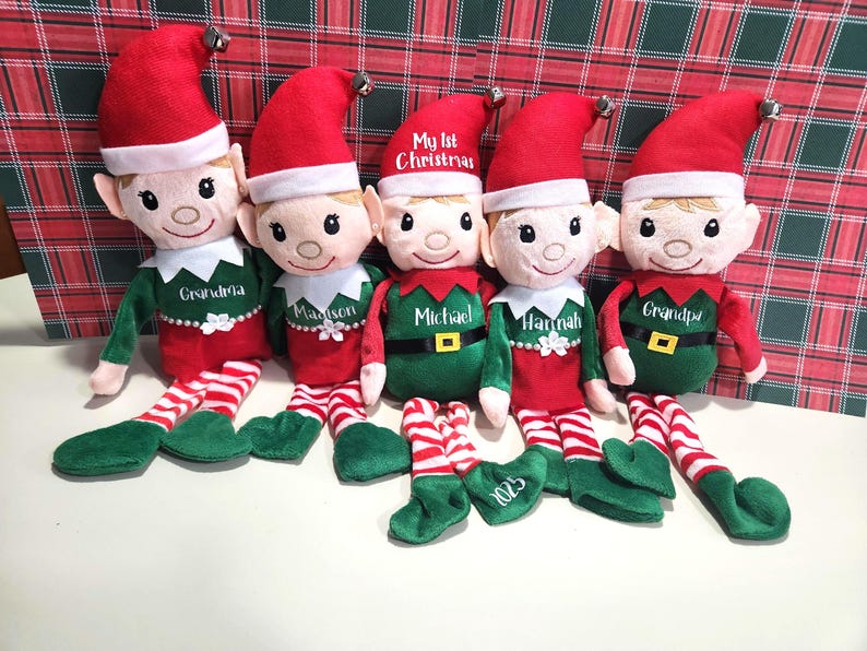 Personalized Christmas Elf Plushie: Custom Name, Holiday Decor - Etsy