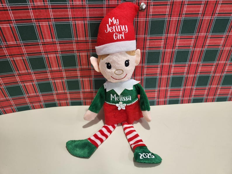 Personalized Christmas Elf Plushie: Custom Name, Holiday Decor - Etsy