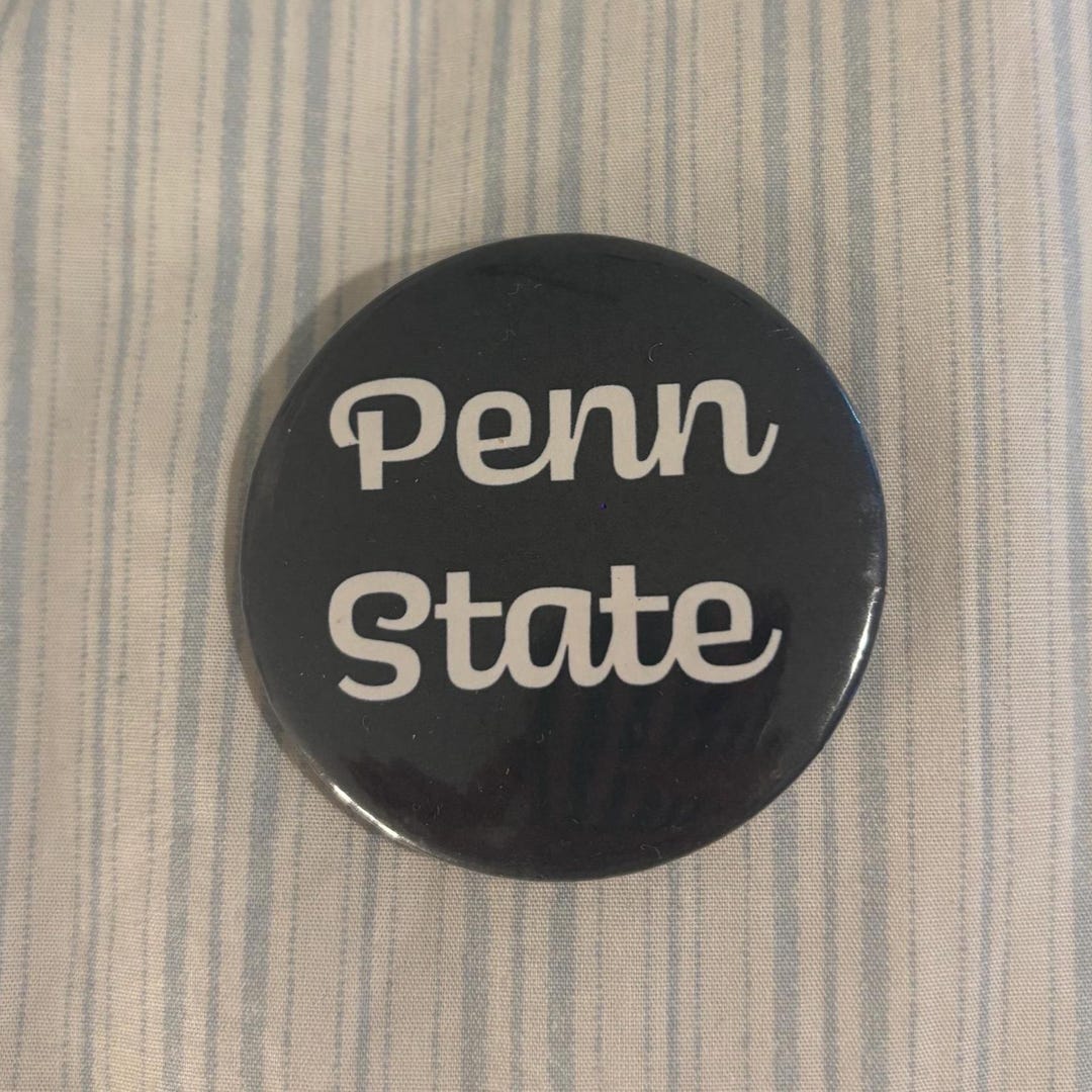 Cursive Penn State Button - Etsy