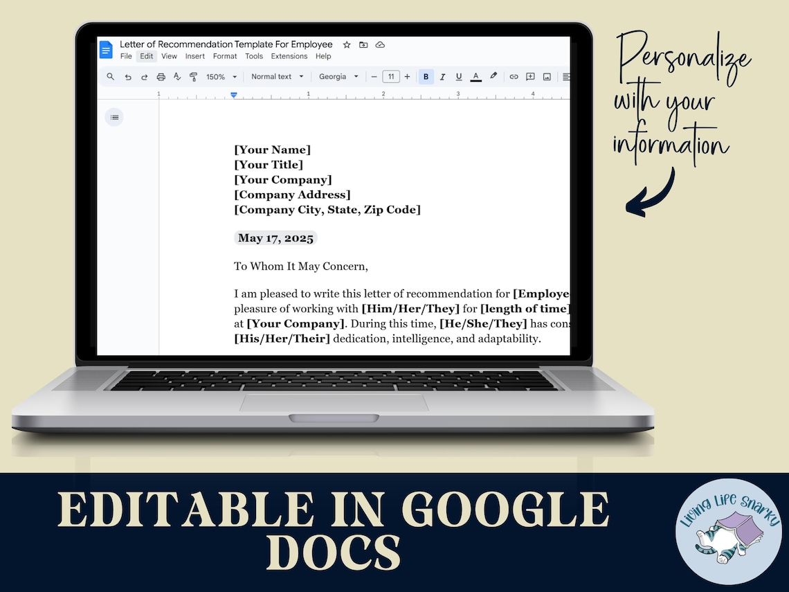 Editable Character Reference Letter Template | Customizable Letter of ...