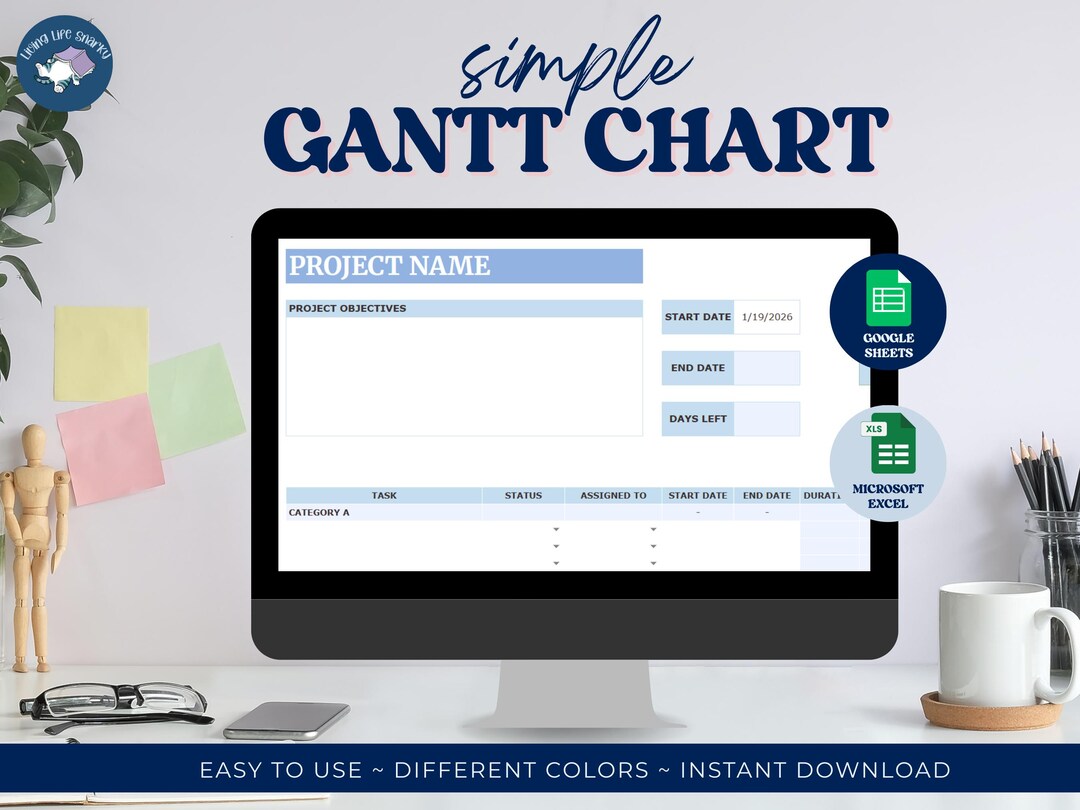 Gantt Chart | Project Schedule | Gantt Chart Excel | Google Sheet Gantt ...