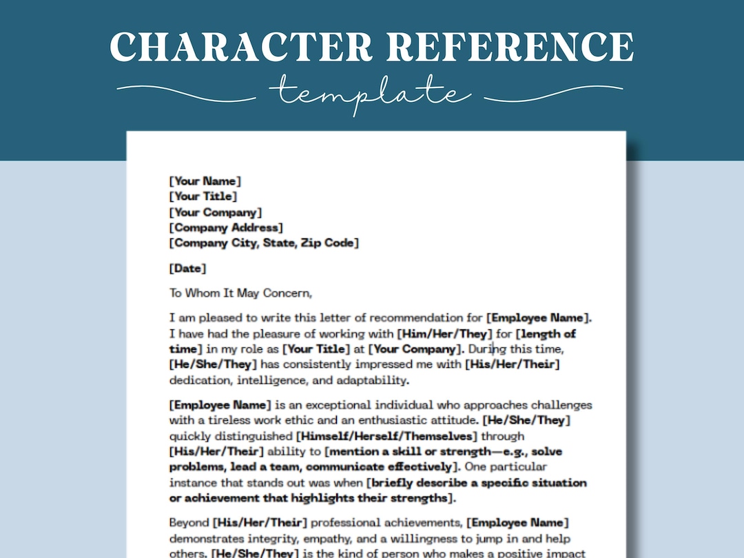 Editable Recommendation Letter Template | Employee Reference (google ...