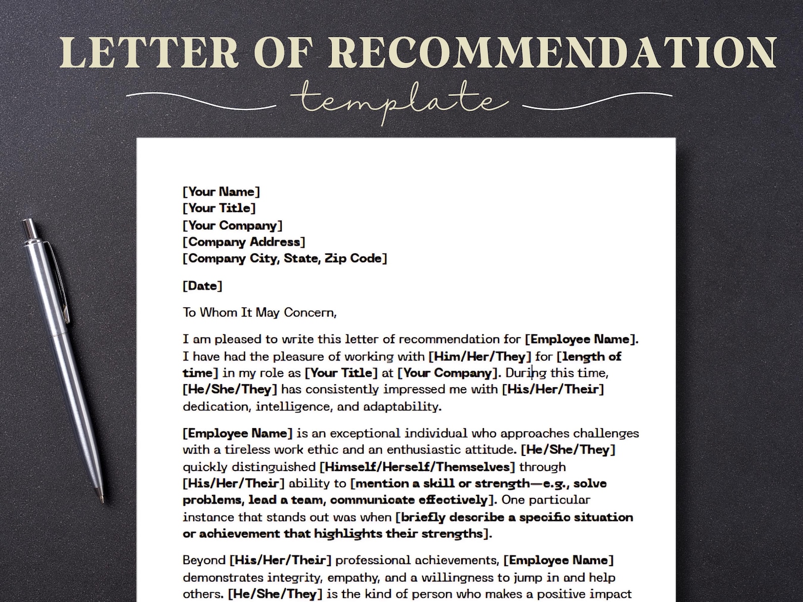 Editable Character Reference Letter Template | Customizable Letter of ...