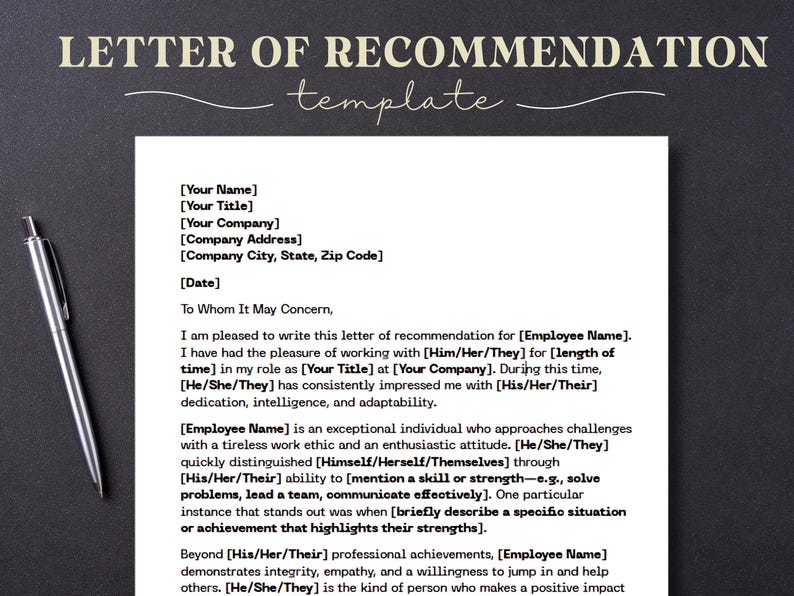 Editable Employee Recommendation Letter Template | Google Docs, Word ...