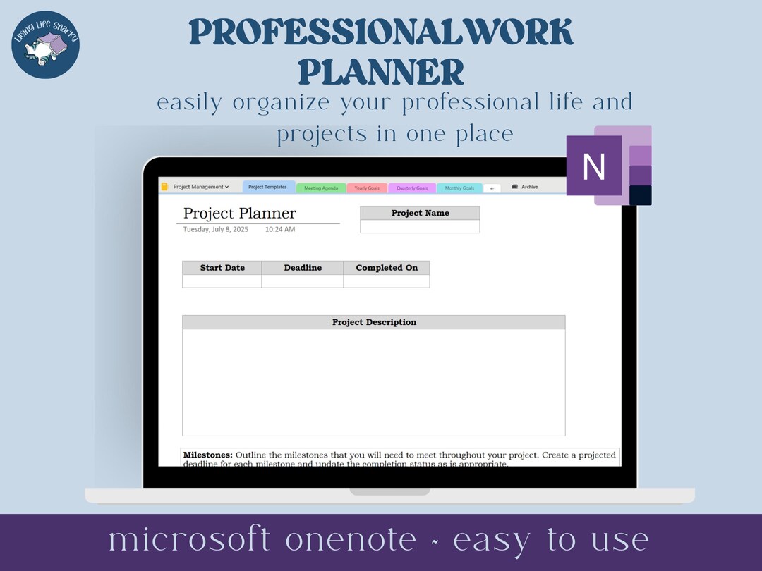 Onenote Template, Onenote Template Work, Onenote Planner, Project ...