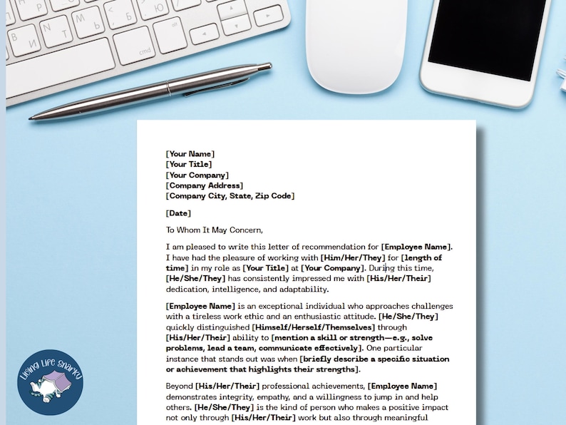 Editable Character Reference Letter Template | Customizable Letter of ...