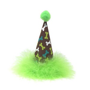 Dog Birthday Hat Bone Theme Birthday Party Green Lime Green - Etsy