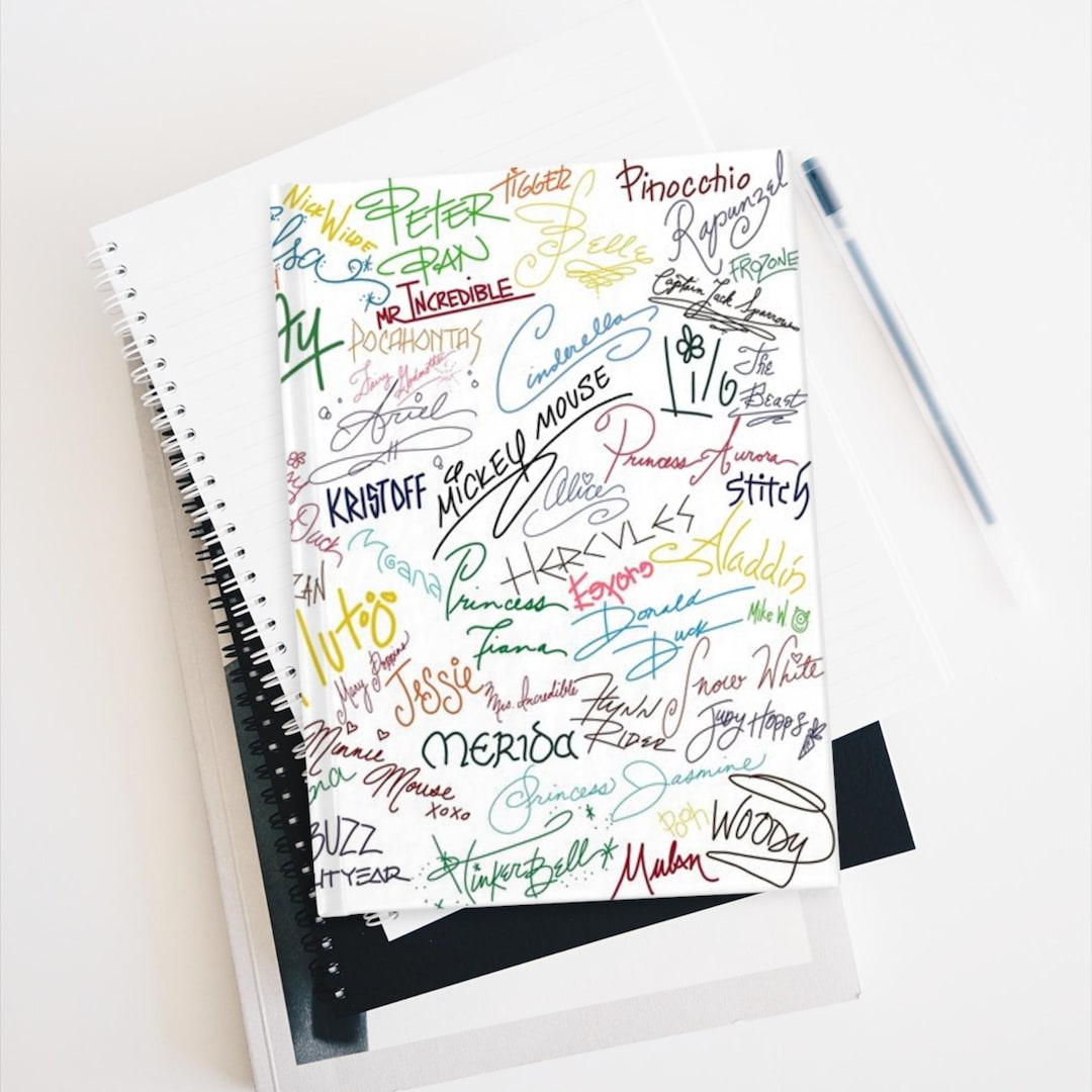 Disney Character Autograph Journal Signature Book - Etsy