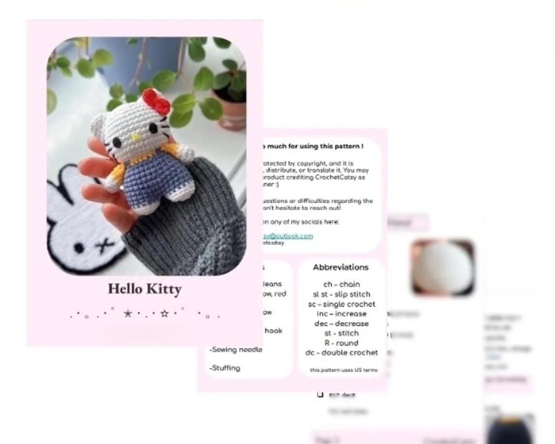 Cute Cat Crochet Pattern [amigurumi Cat][kawaii Cat Pattern] - Etsy