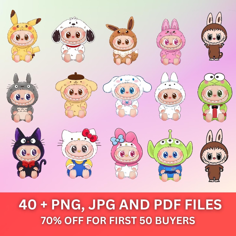 Labubu Svg File Glass Art - Etsy