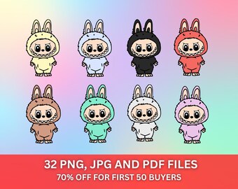Labubu Design PNG, Vector Digital File for Cricut, Canva, Photoshop, T ...