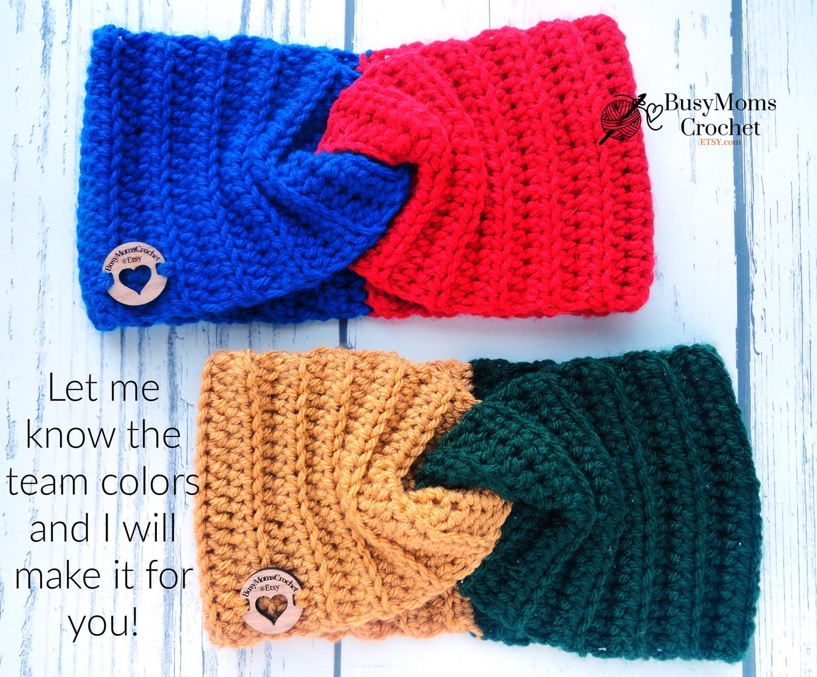 Team Colors Ear Warmer, Team Spirit Headband , Adult Twist Headband ...