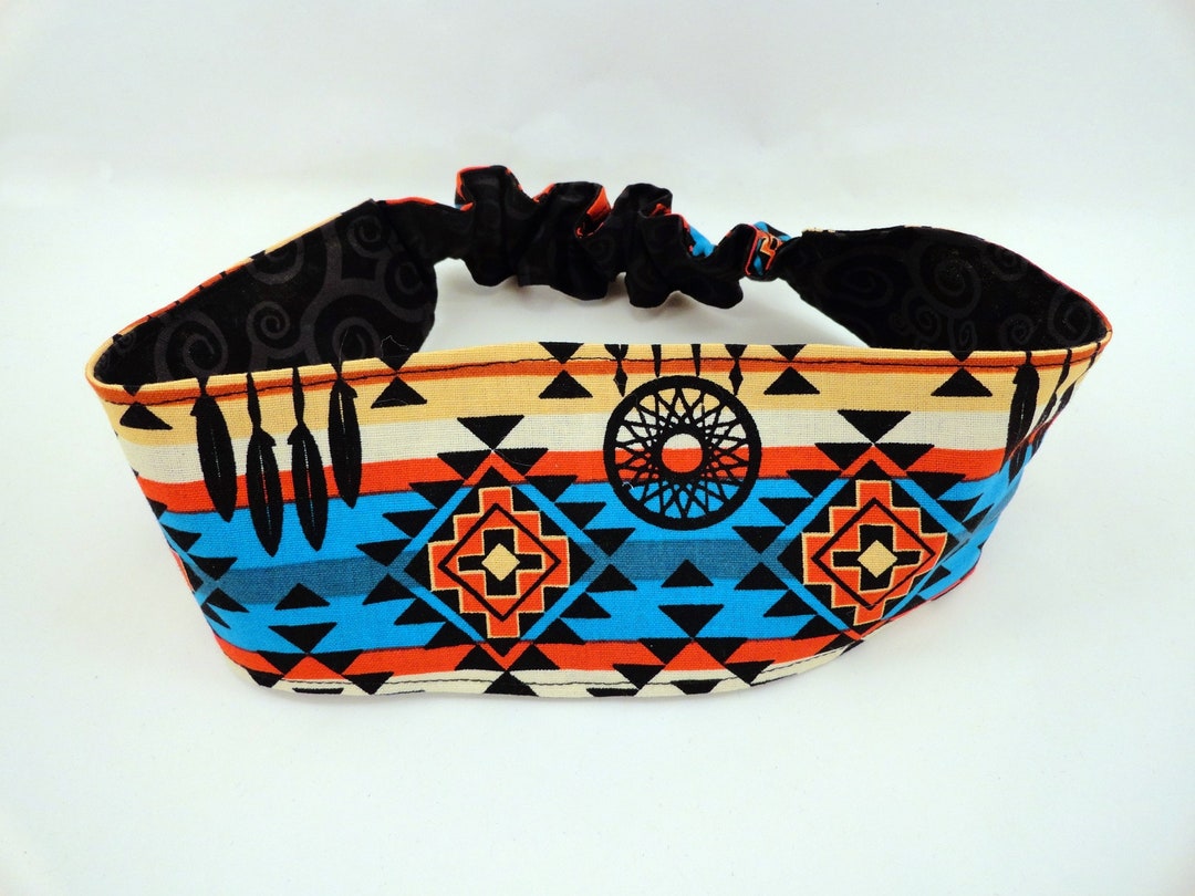 Native American Headband, Women's Reversible Fabric Headband, Navajo ...