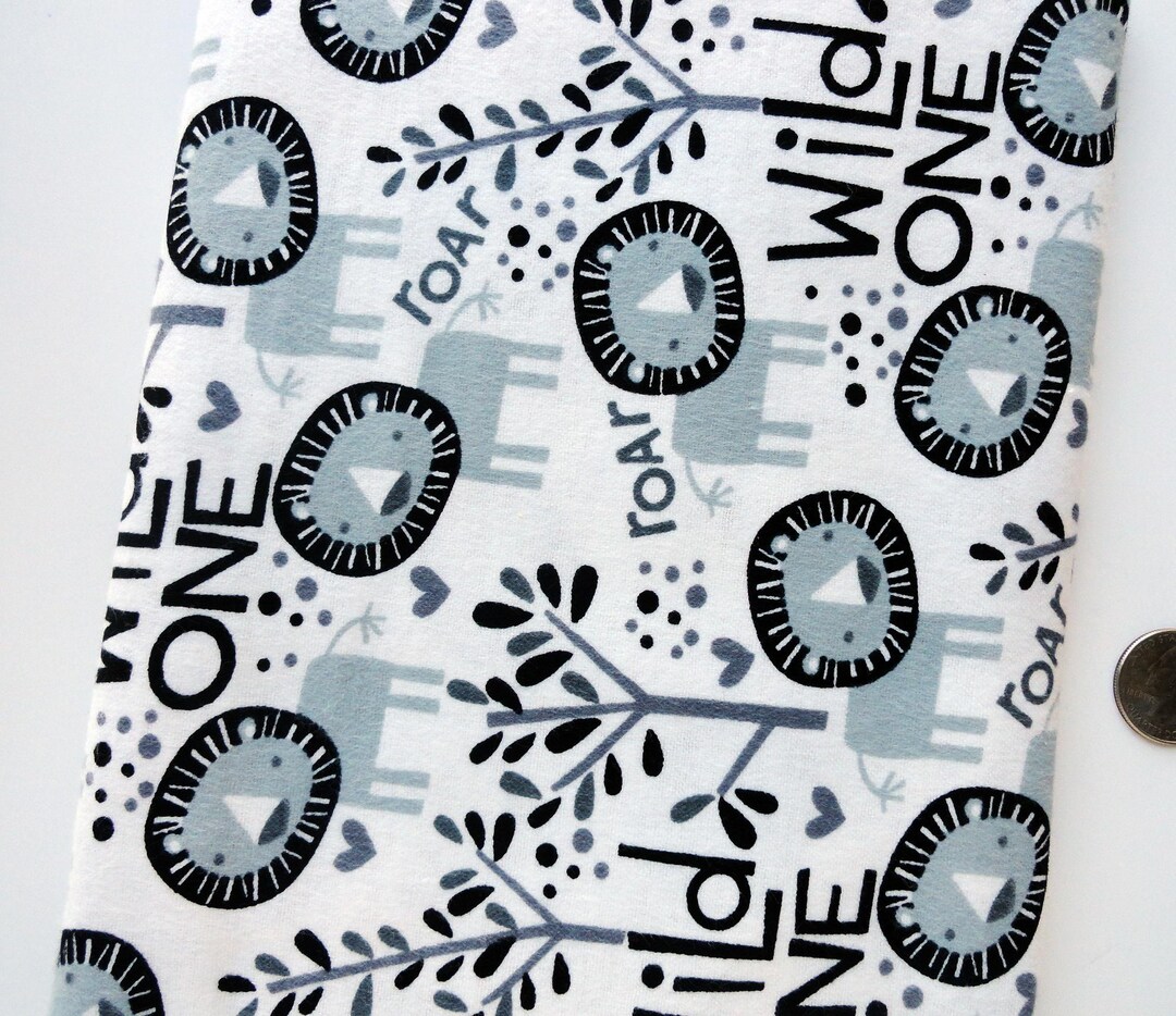 Wild One Lions Flannel Fabric, Super Snuggle Flannel, 100% Cotton ...