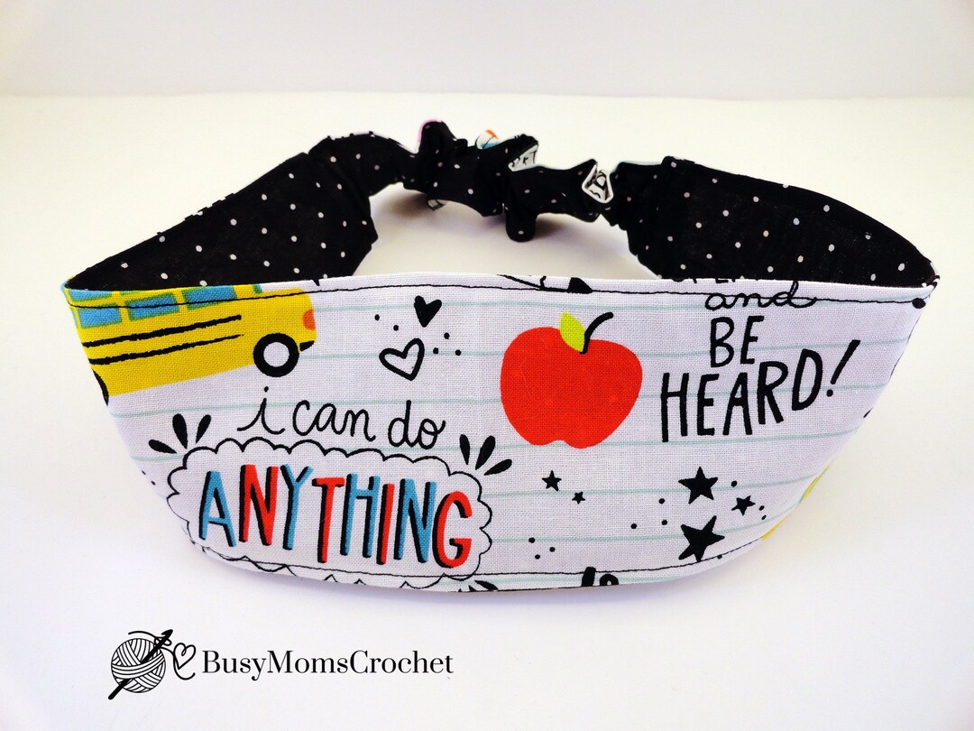 Teacher Headband, Back to School Headband, Handmade Women's Reversible ...
