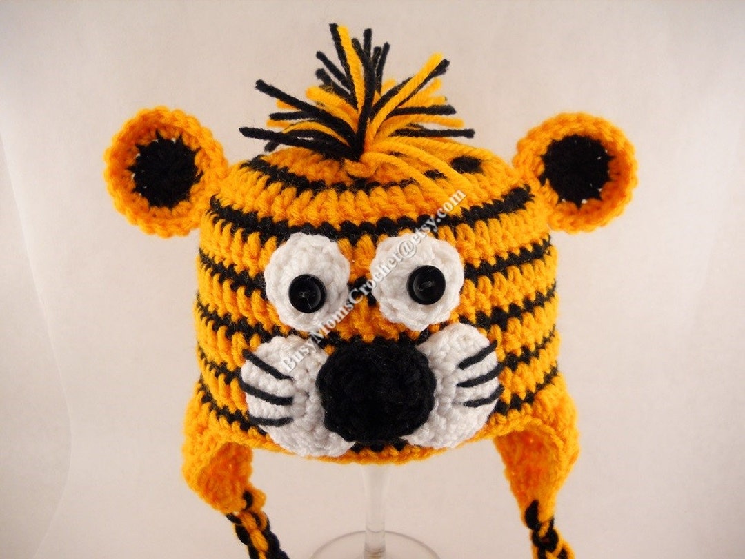 Handmade Crochet Tiger Hat With Mohawk, Cincinnati Bengals, Sizes 0 Mo ...