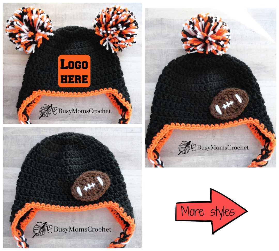 Cincinnati Colors Crochet Pro Football Baby Hat , Handmade Crochet Team ...