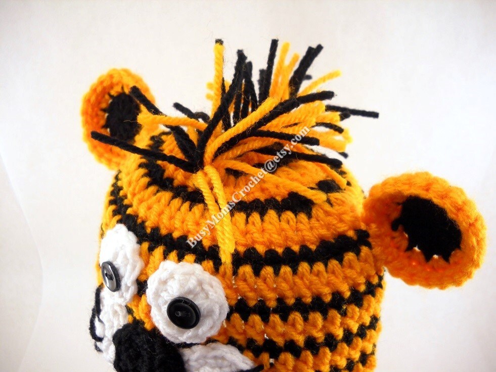 Handmade Crochet Tiger Hat With Mohawk Cincinnati Bengals - Etsy