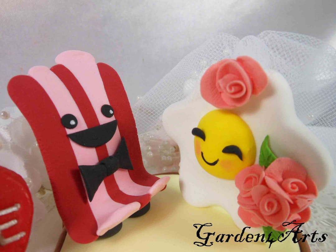 Foody Wedding Cake Topper--best Match Love Couple (bacon & Egg) With ...