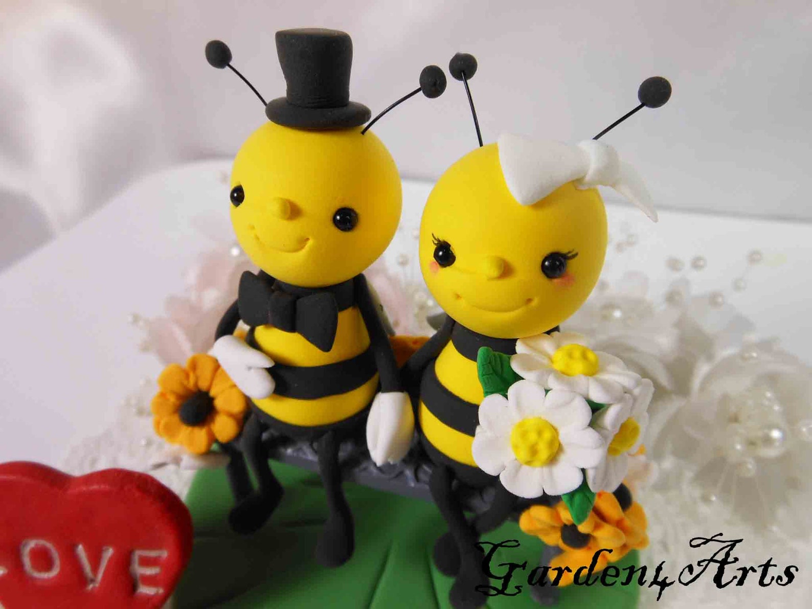 Customize Bee Love Wedding Cake Topper HAND HOLD HAND | Etsy