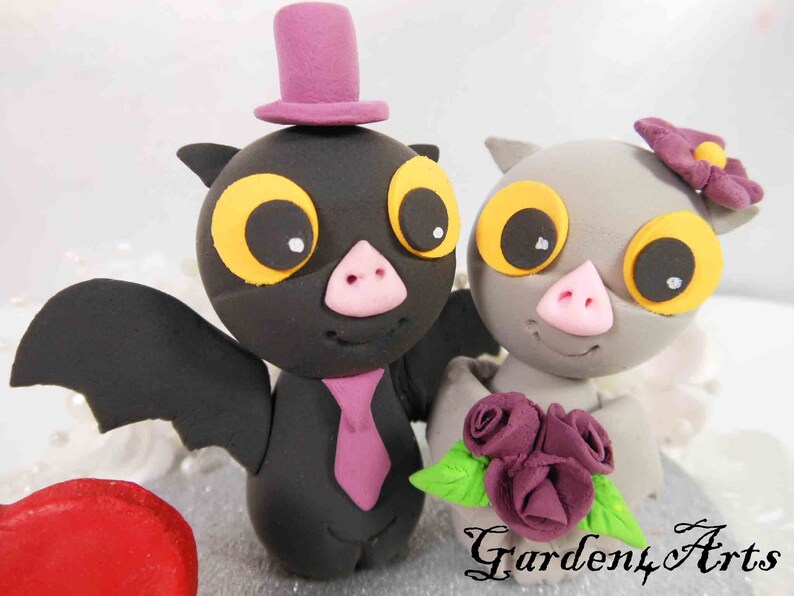 Customize Bat Wedding Cake Topper-- Glitter Circle Base -- for ...