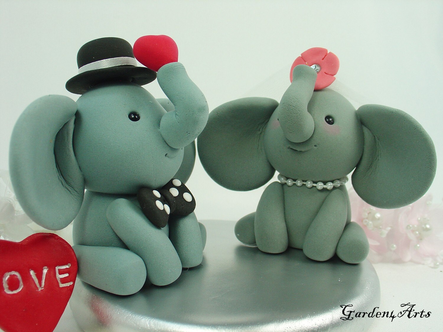 Customize Elephant Wedding Cake Topper handmade by Polymer | Etsy