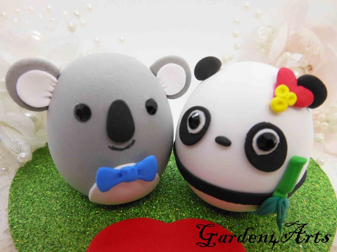 Sweet Squishmallow Couple (koala & Panda) With Wooden Heart Base - Etsy
