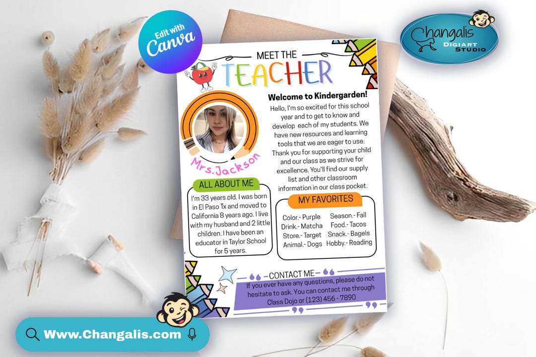 Meet the Teacher Editable Canva Template Printable Back to School Flyer ...