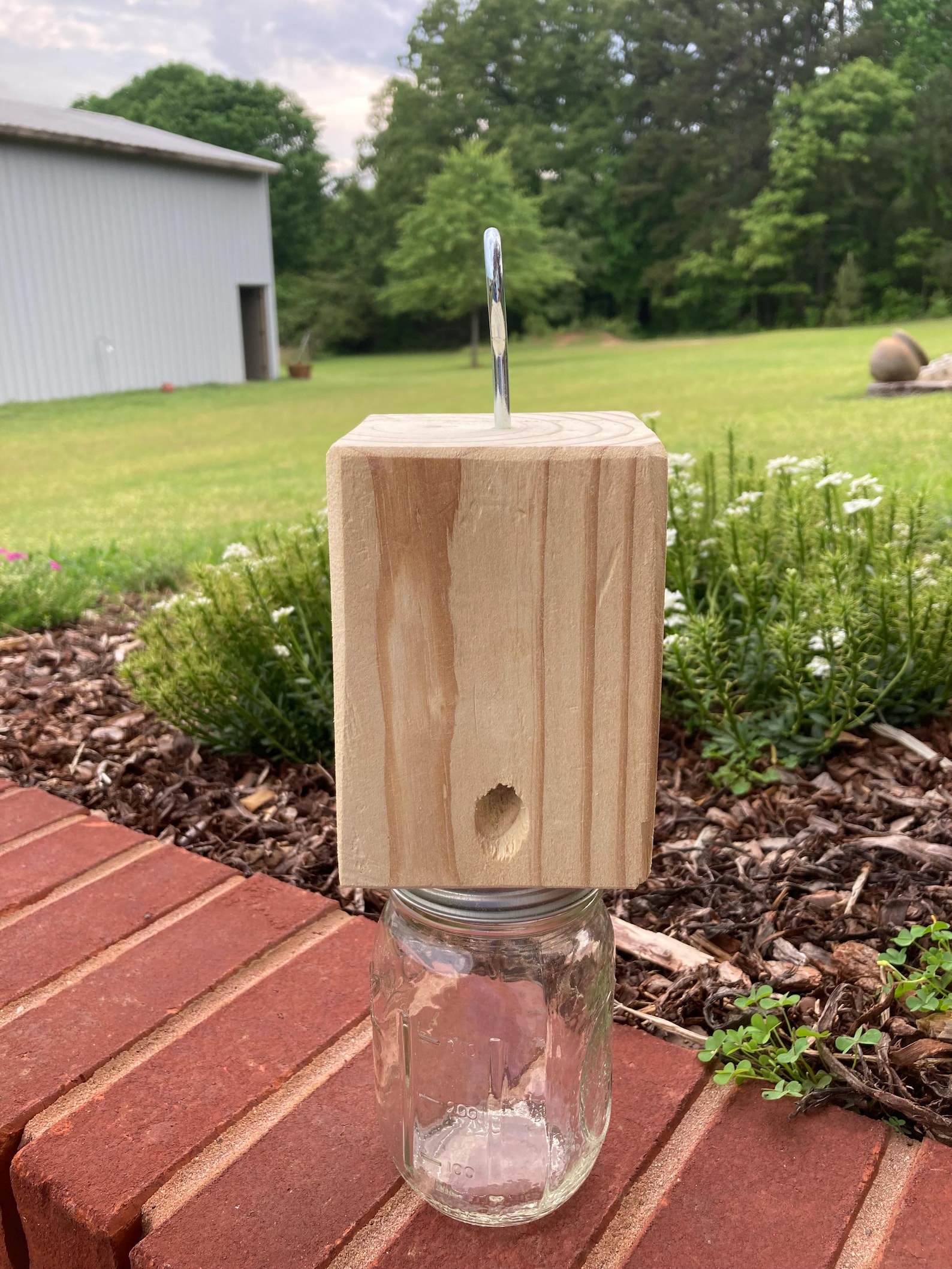 Complete (1) Handmade Carpenter Bee Traps Soft Untreated Pine Boring ...