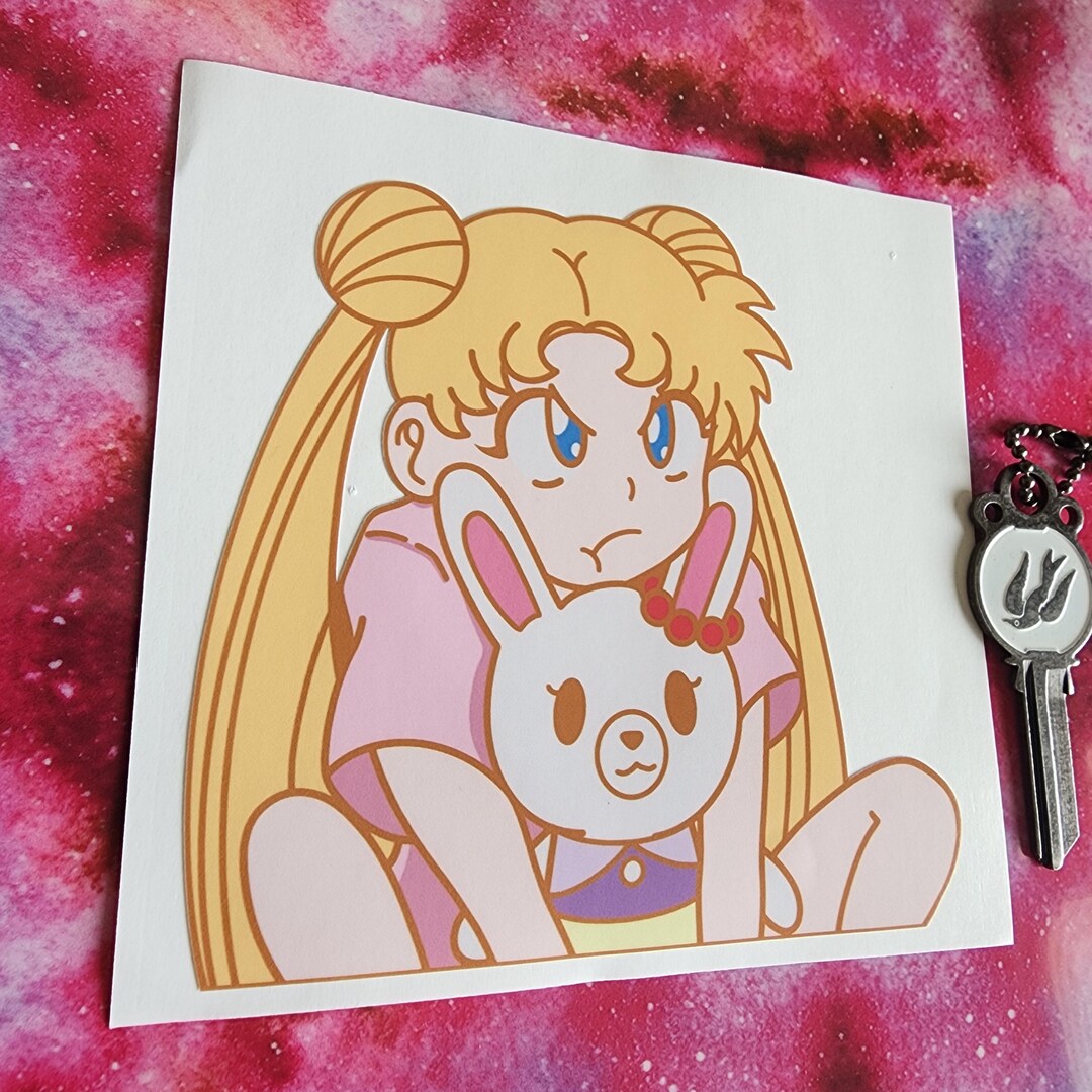 Kawaii Angry Anime Peeker Decal: Waterproof Vinyl Sticker - Etsy UK
