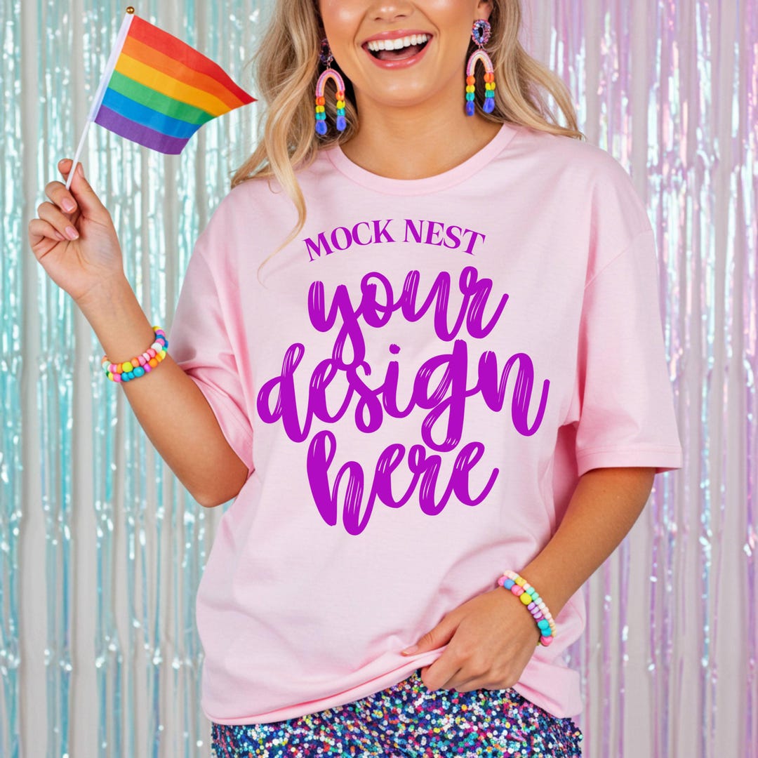 Light Pink Gildan 5000 Mockup Gay Pride T-shirt Mockup LGBT Pride Mocks ...