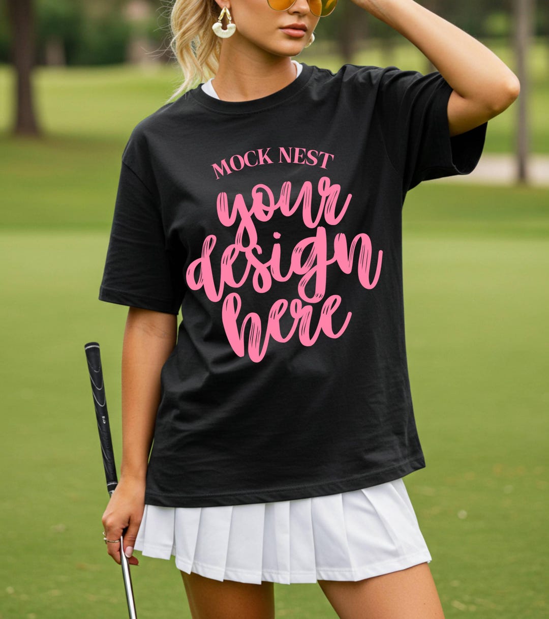 Black Gildan 5000 Mockup G5000 T-shirt Mockup Golf Mocks Model Mockup ...