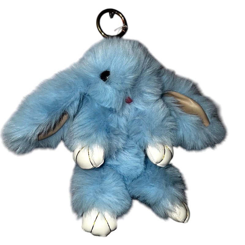 Rabbit Fur Bunny Keychain - Etsy