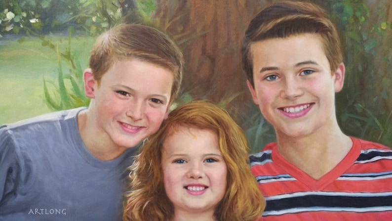 Custom Kid Portrait Painting From Photo Turn Photo Into Oil - Etsy