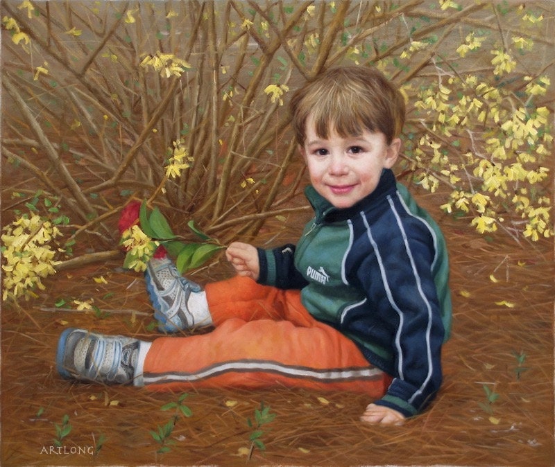 Custom Kid Portrait Painting from Photo Turn photo into oil | Etsy