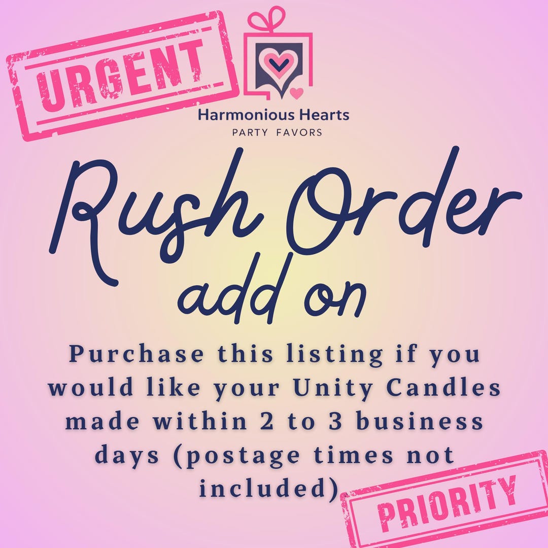 Rush Order Add on - Unity Candles Only - Etsy