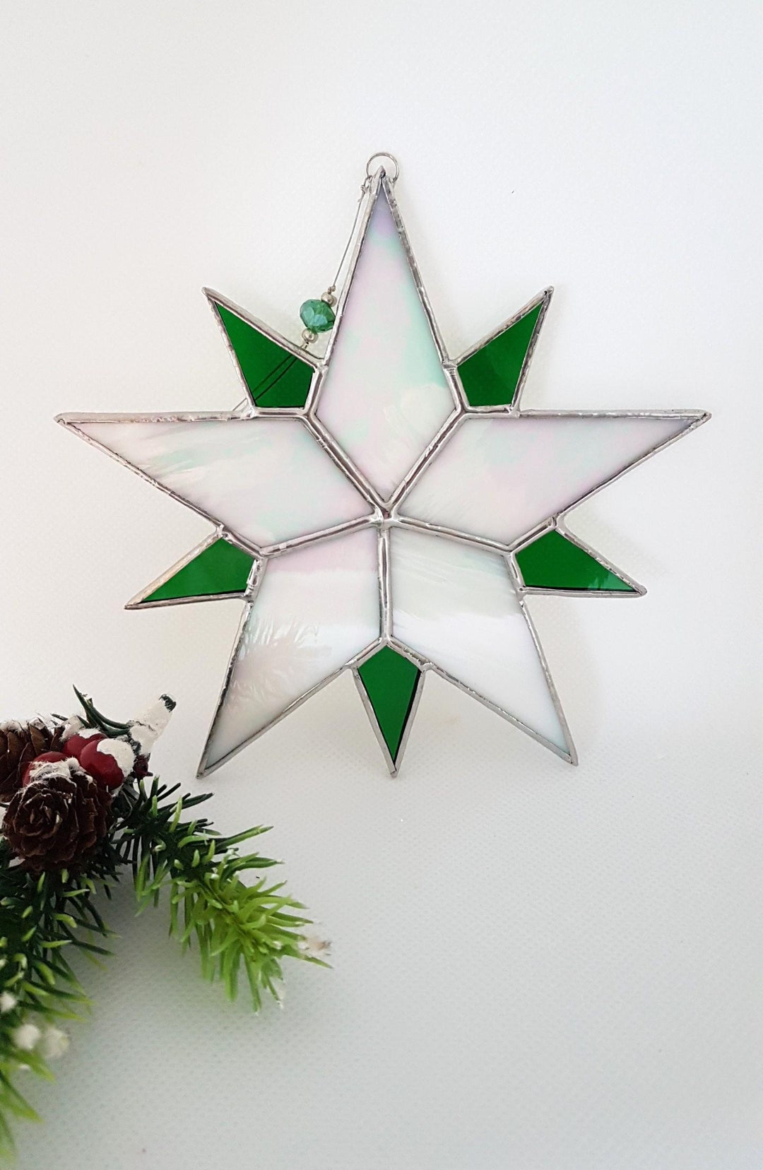 Stained Glass Christmas Star Suncatcher Christmas Window Decoration ...