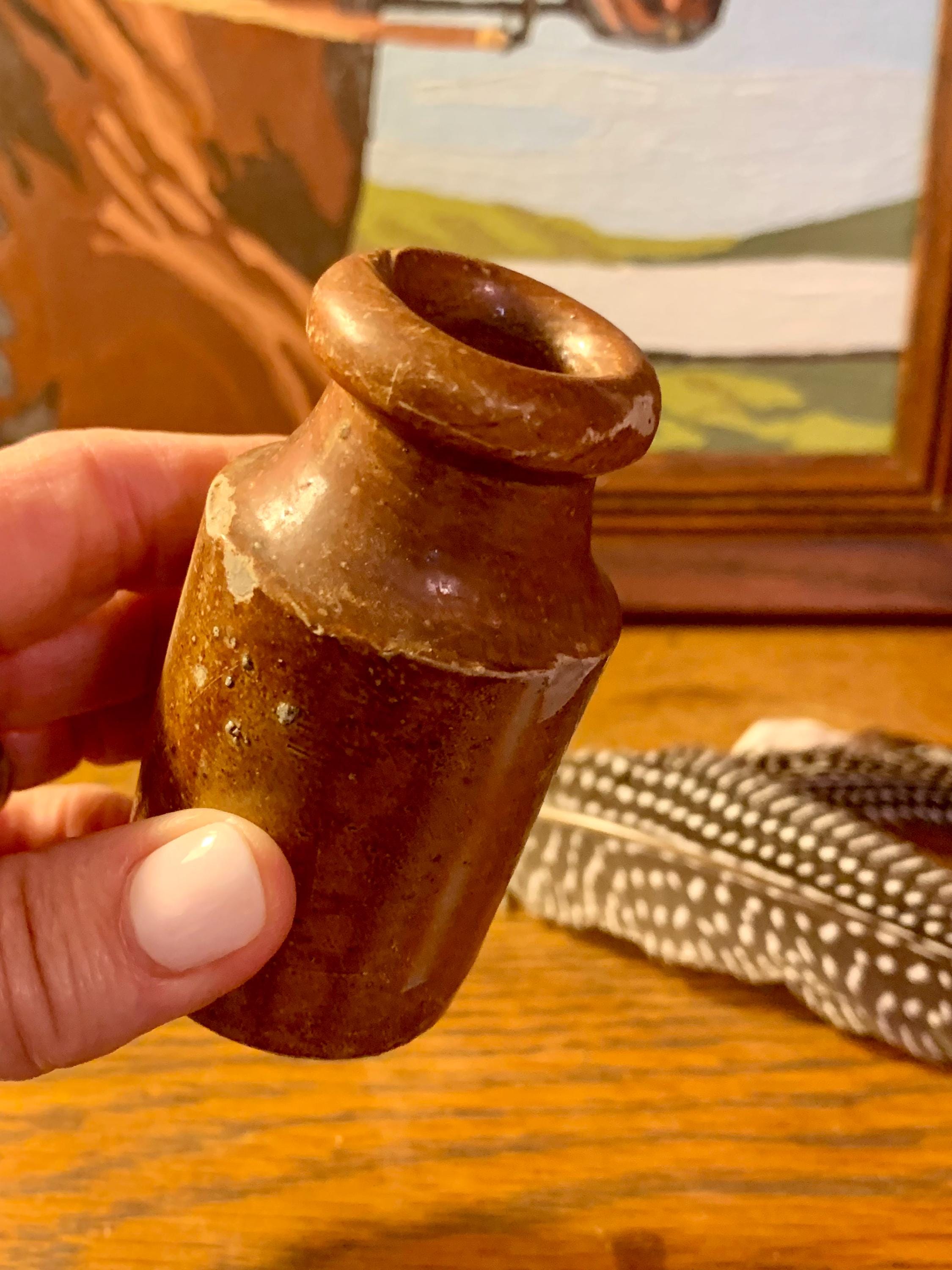 3 Antique Stoneware Ink Bottles - Etsy