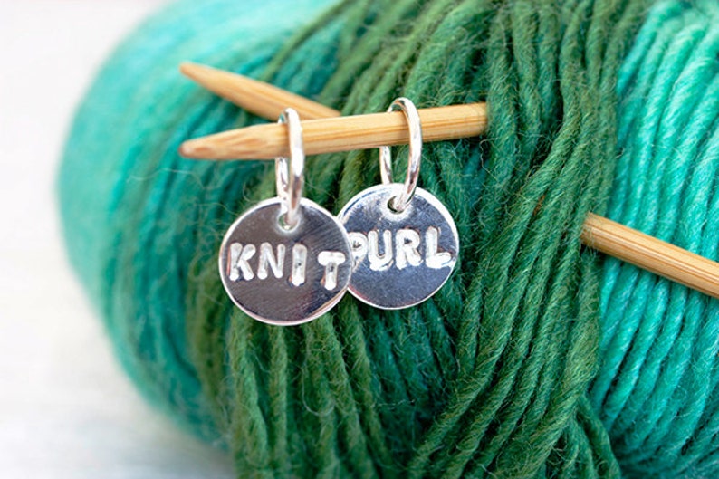 Personalised Disc Knitting Stitch Markers Set of 6 Gift for Knitters ...